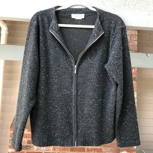 Cathy Daniels | Sweaters | Cathy Daniels Black Marled Fullzip Sweater ...